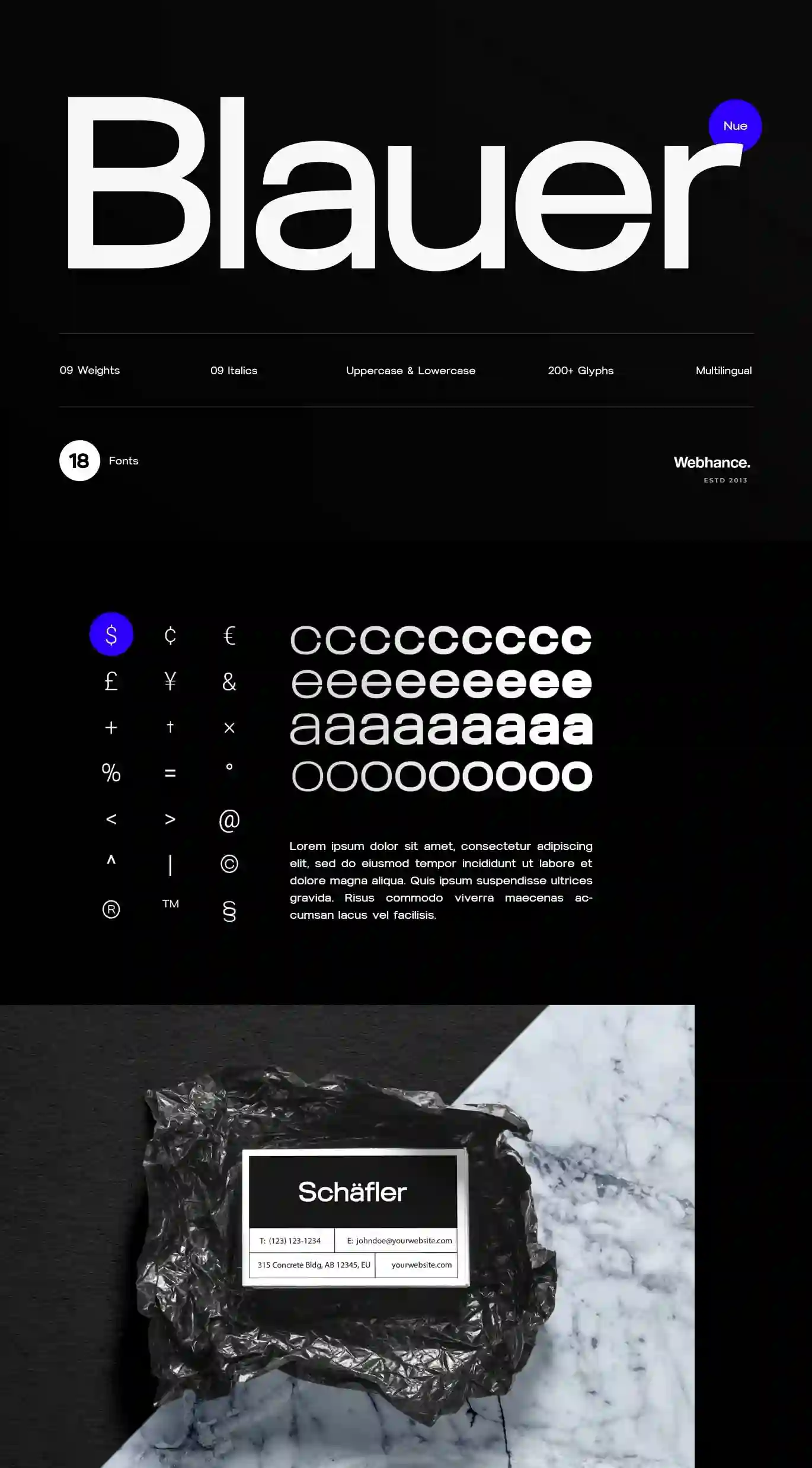 Blauer Nue - A premium sans-serif font family - Zupppa | Design Resources