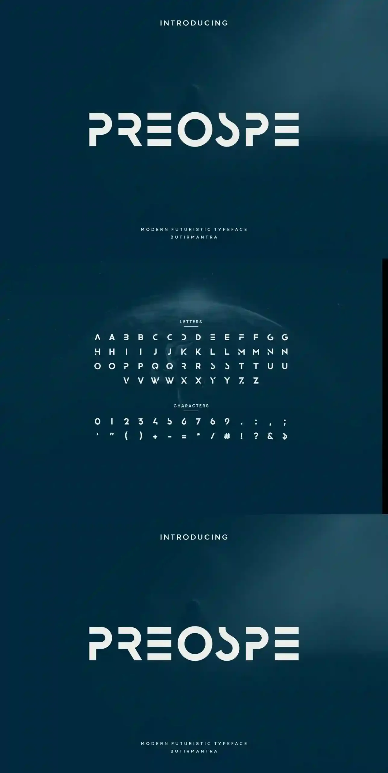 Preospe - Modern Futuristic Font - Zupppa | Design Resources