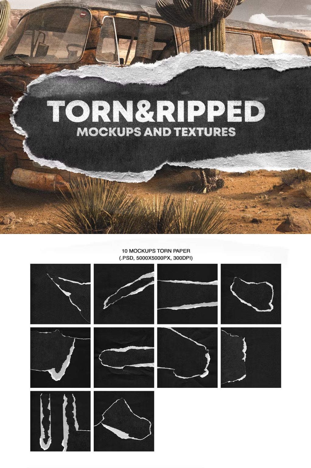 TORN&RIPPED PAPER TEXTURE PACK - Zupppa | Design Resources