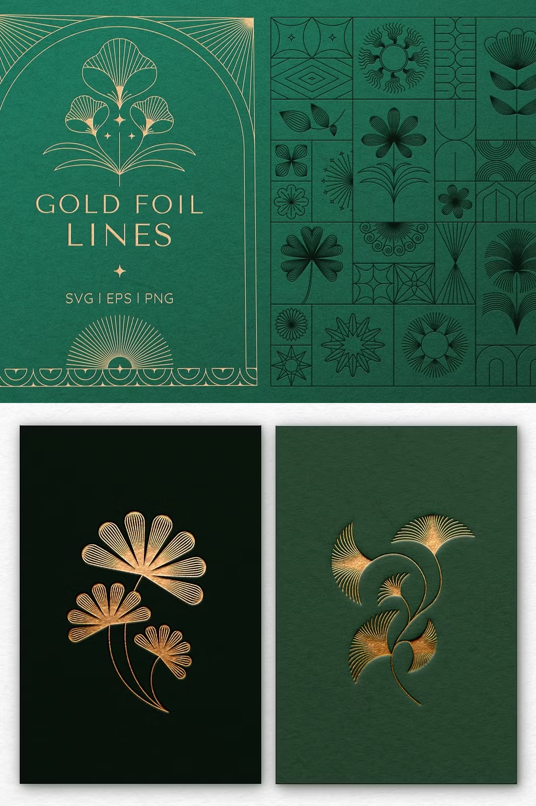 Gold Foil, Linear Design Elements - Zupppa | Design Resources