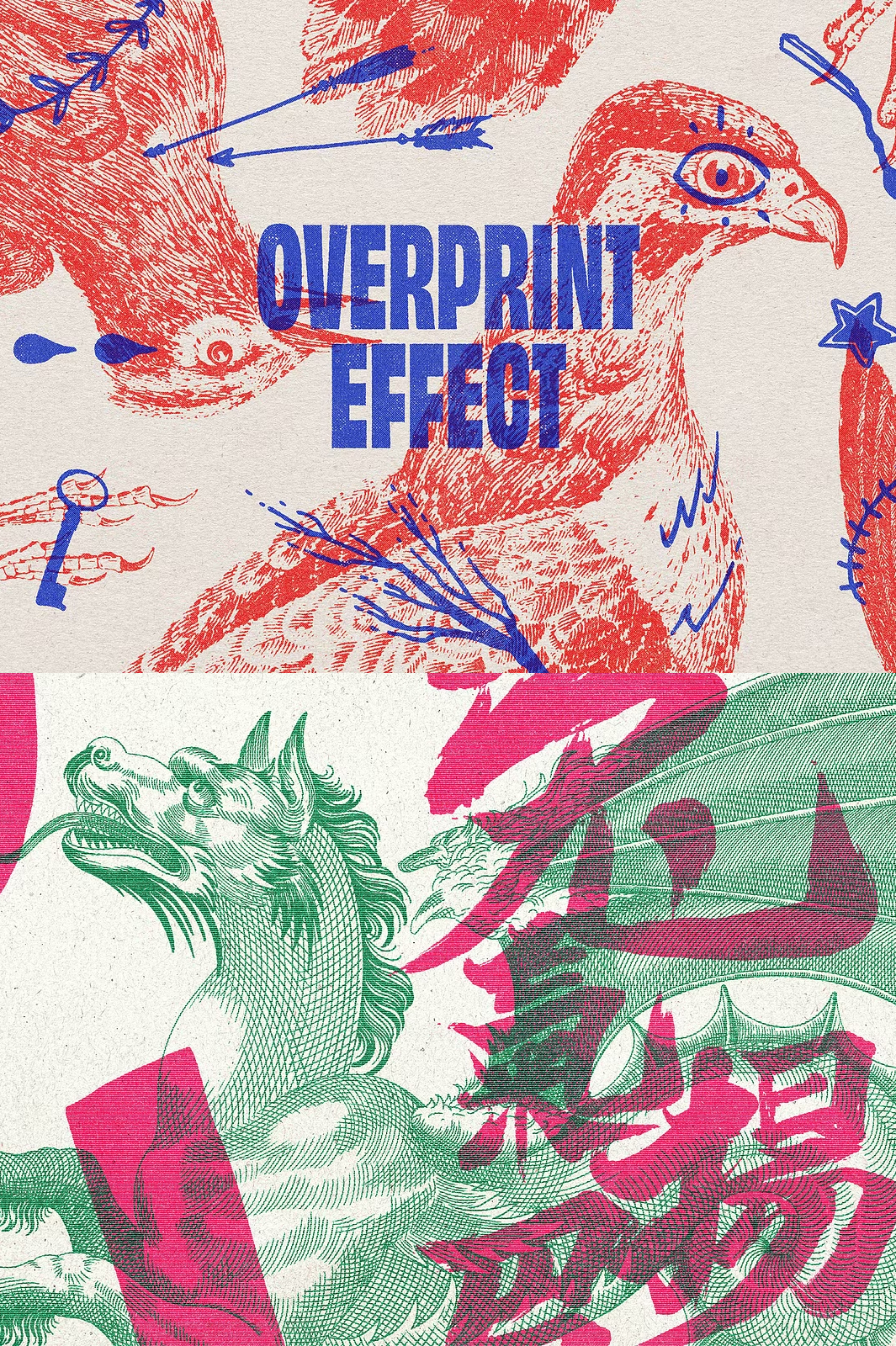 Old OverPrint Photoshop Effects - Zupppa | Design Resources