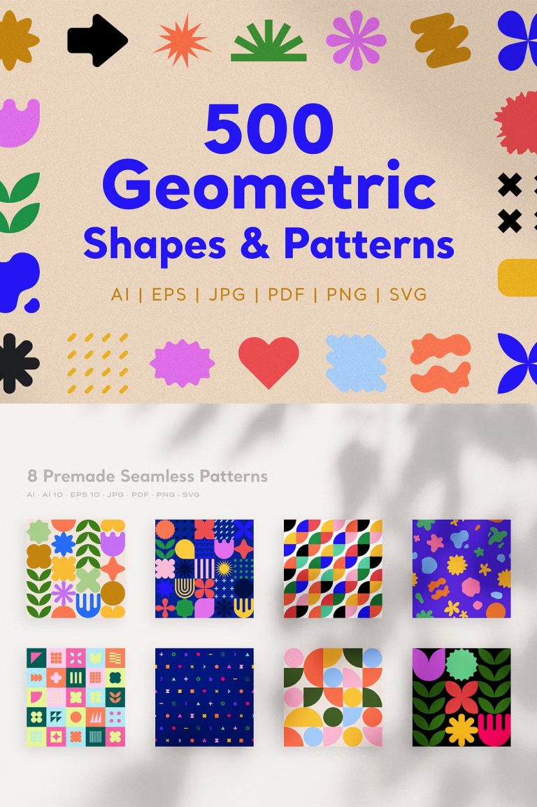 500 Geometric Shapes & Patterns - Zupppa | Design Resources