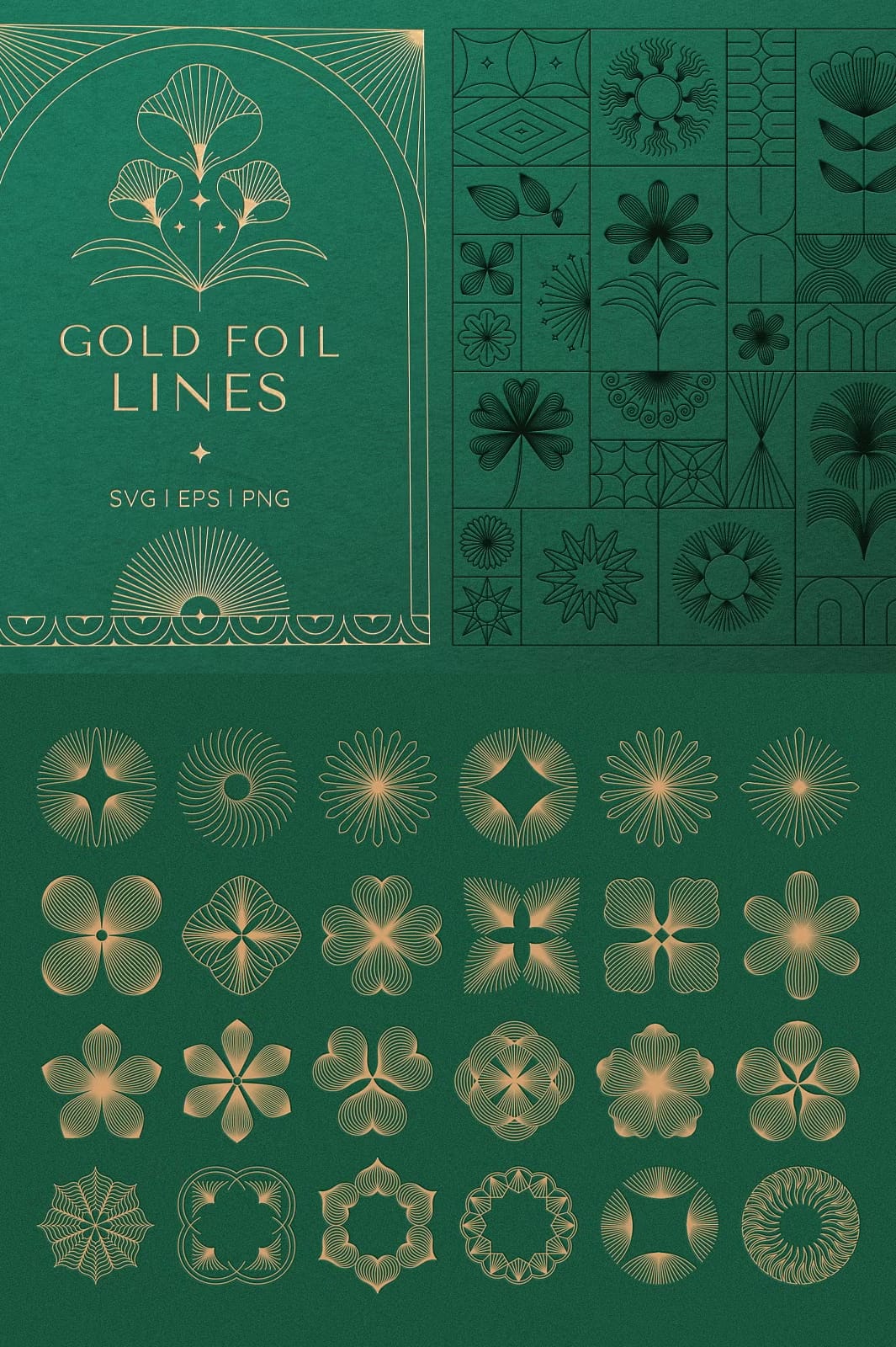Gold Foil, Linear Design Elements - Zupppa | Design Resources
