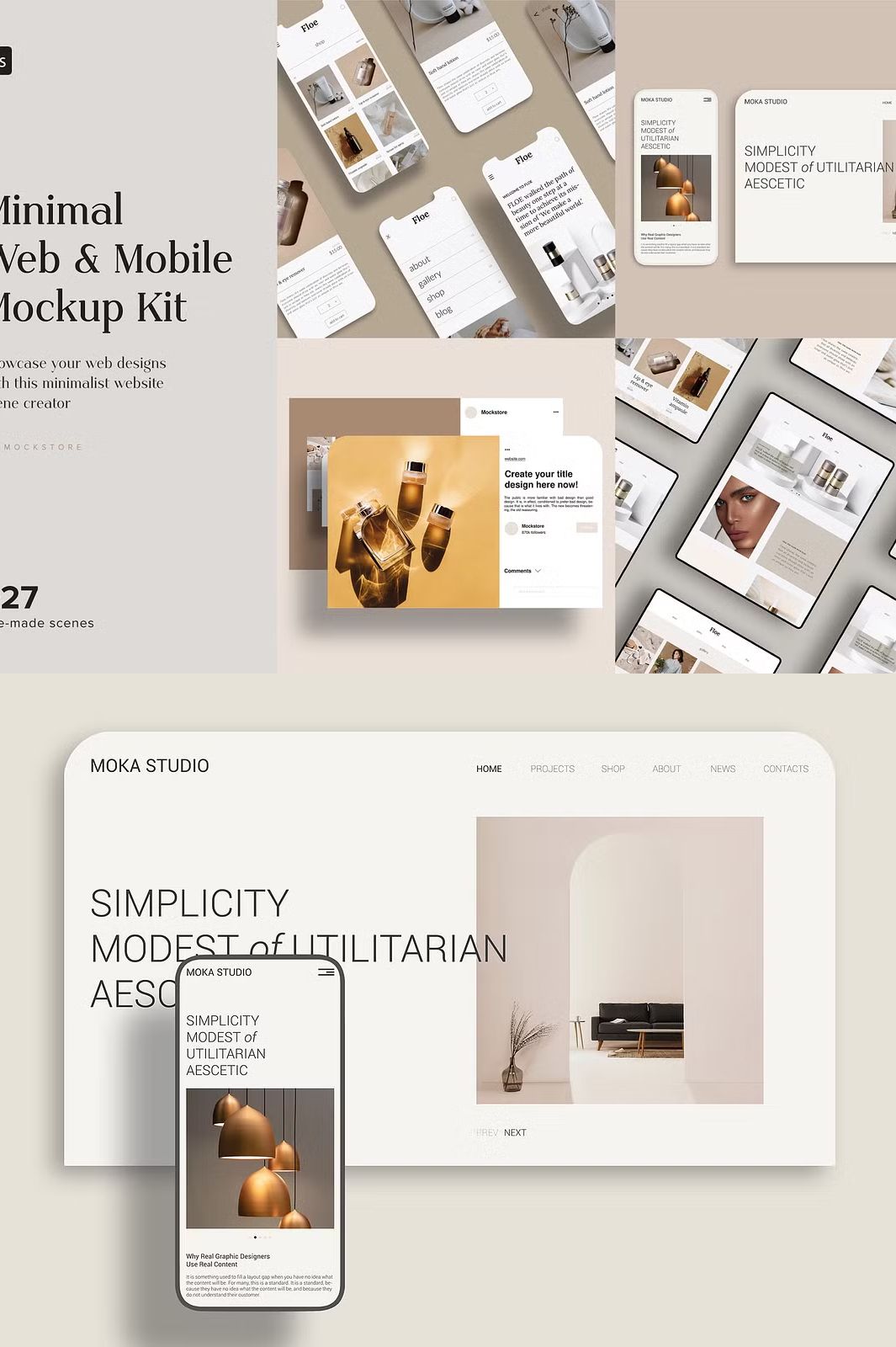 Minimal Web & Mobile Mockup Kit - Zupppa | Design Resources
