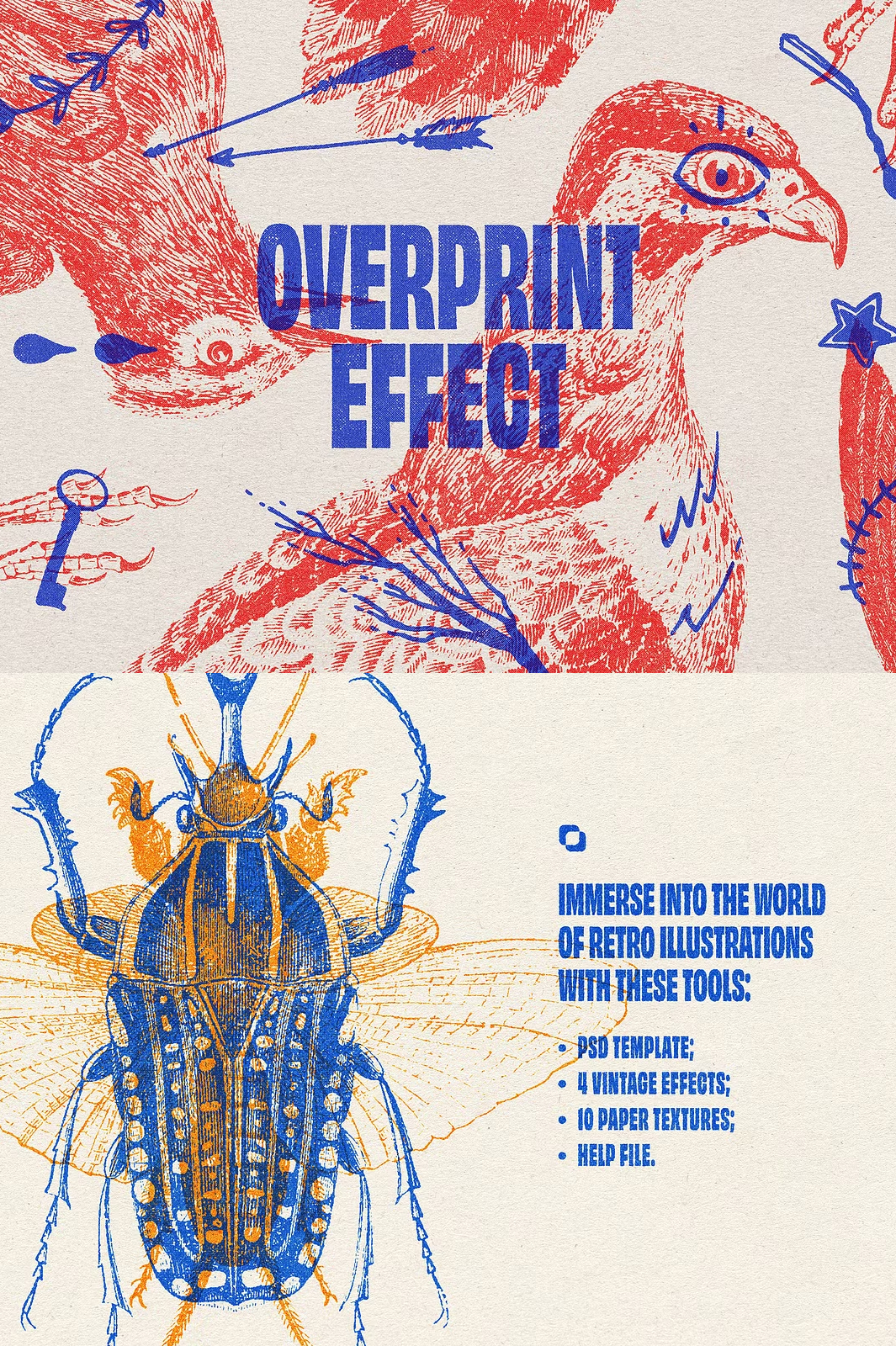 Old OverPrint Photoshop Effects - Zupppa | Design Resources