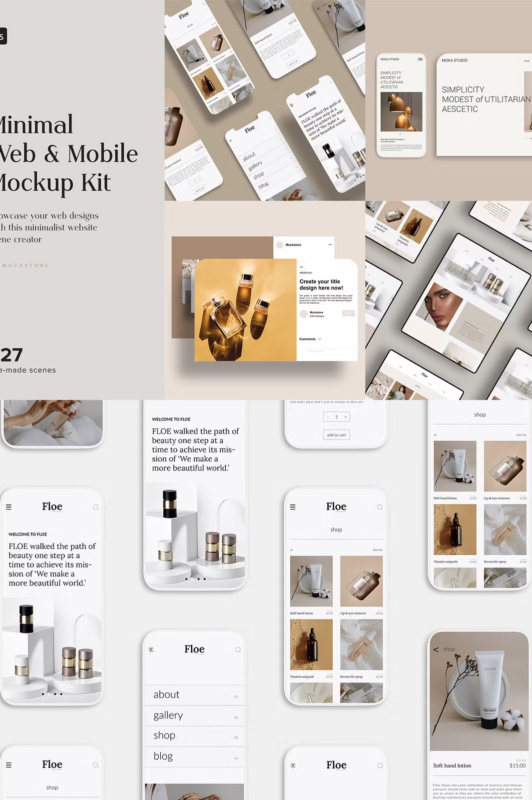 Minimal Web & Mobile Mockup Kit - Zupppa | Design Resources