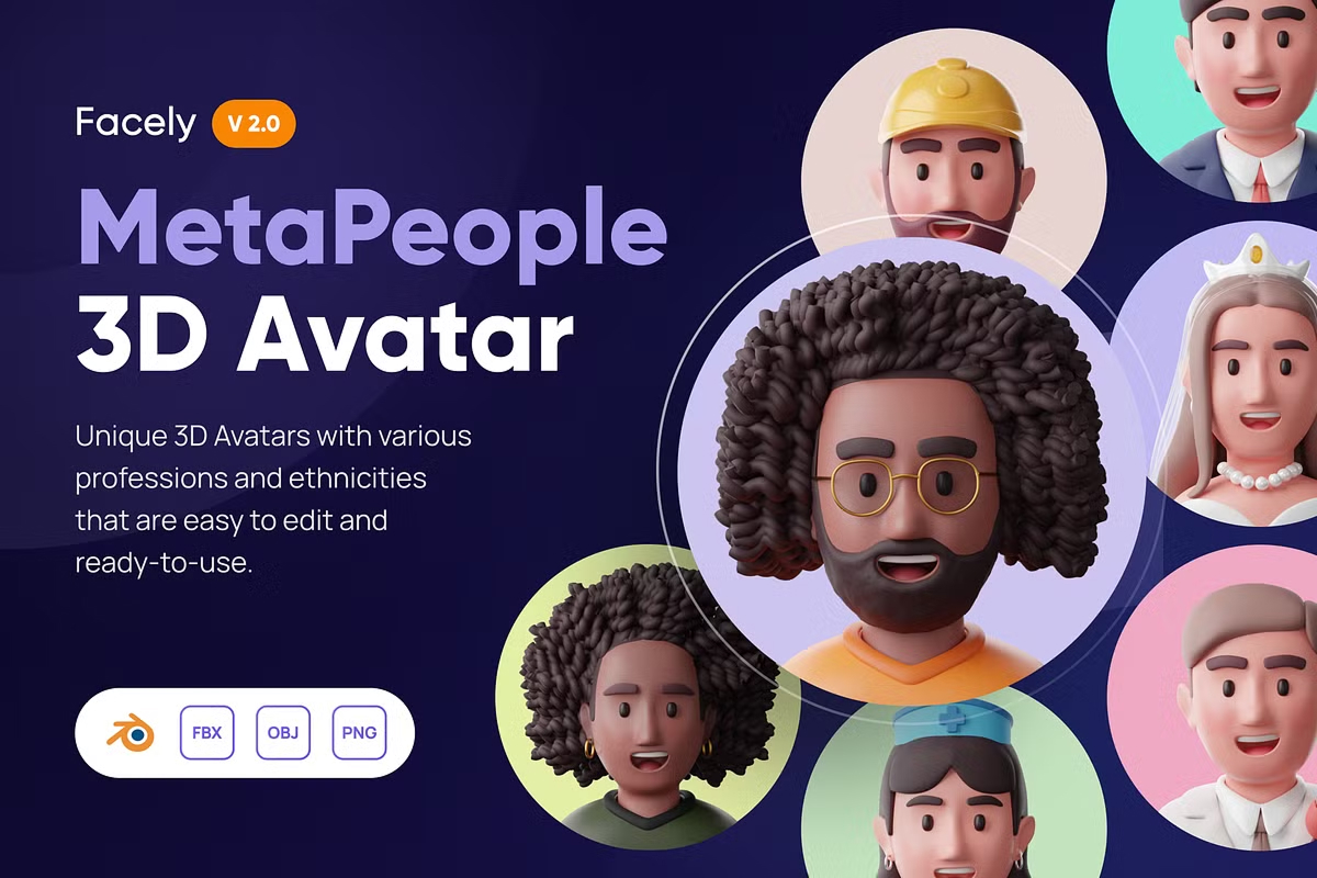 Facely v2 - MetaPeople 3D Avatar - Zupppa | Design Resources