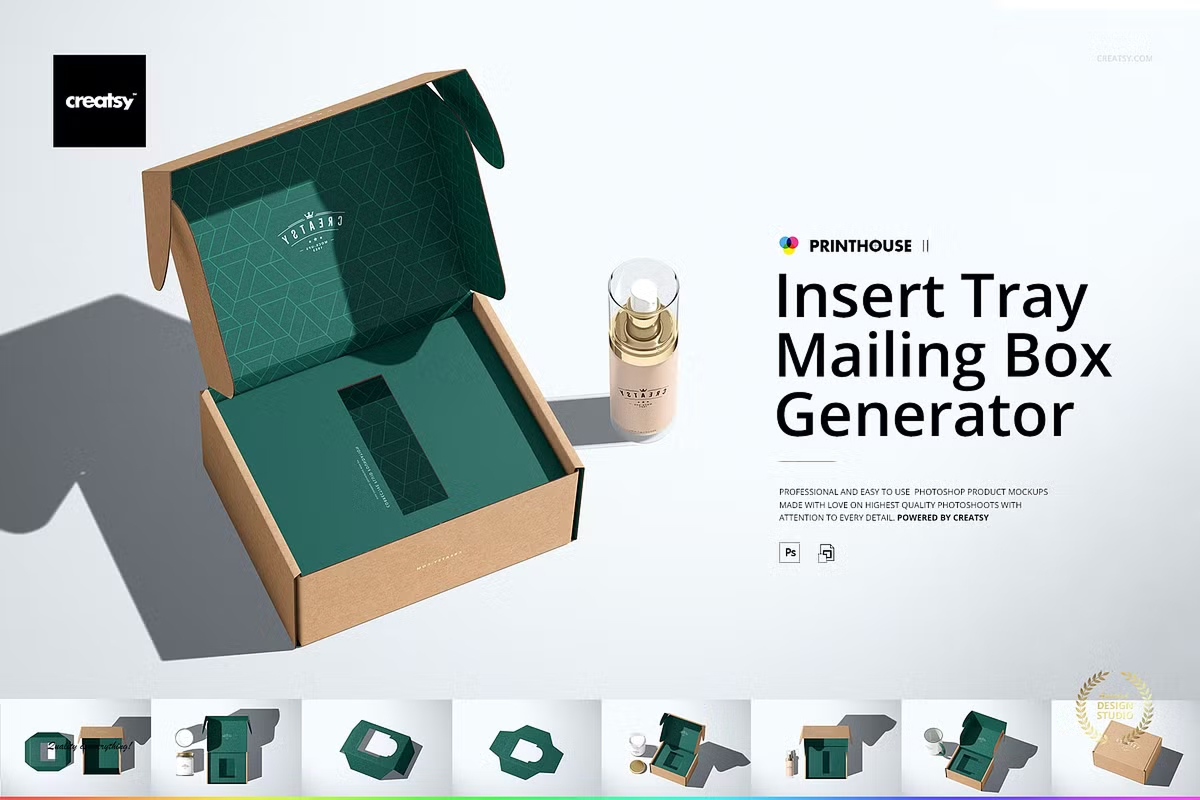 Insert Tray Mailing Box Mockup Set - Zupppa | Design Resources