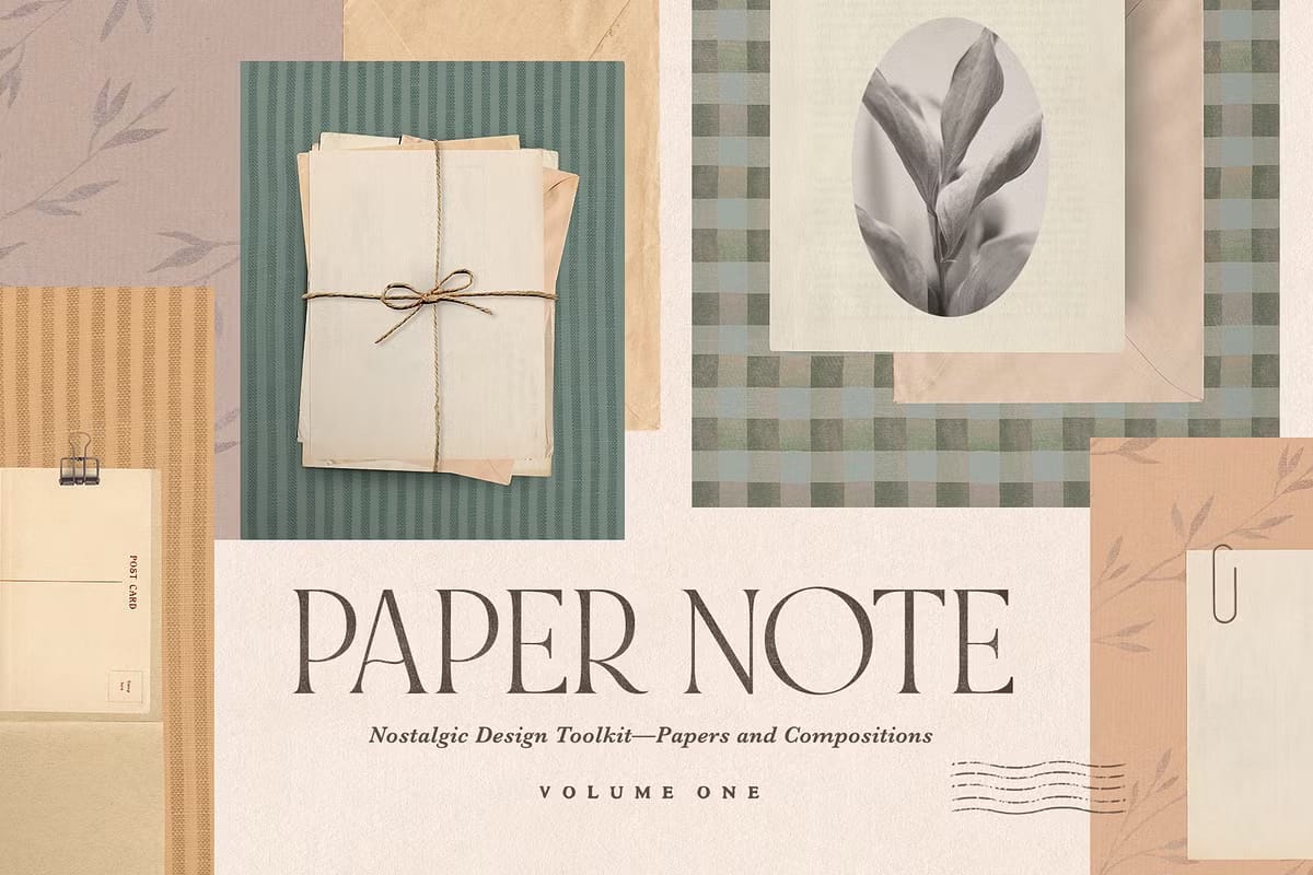 Paper Note—Nostalgic Design Toolkit - Zupppa | Design Resources