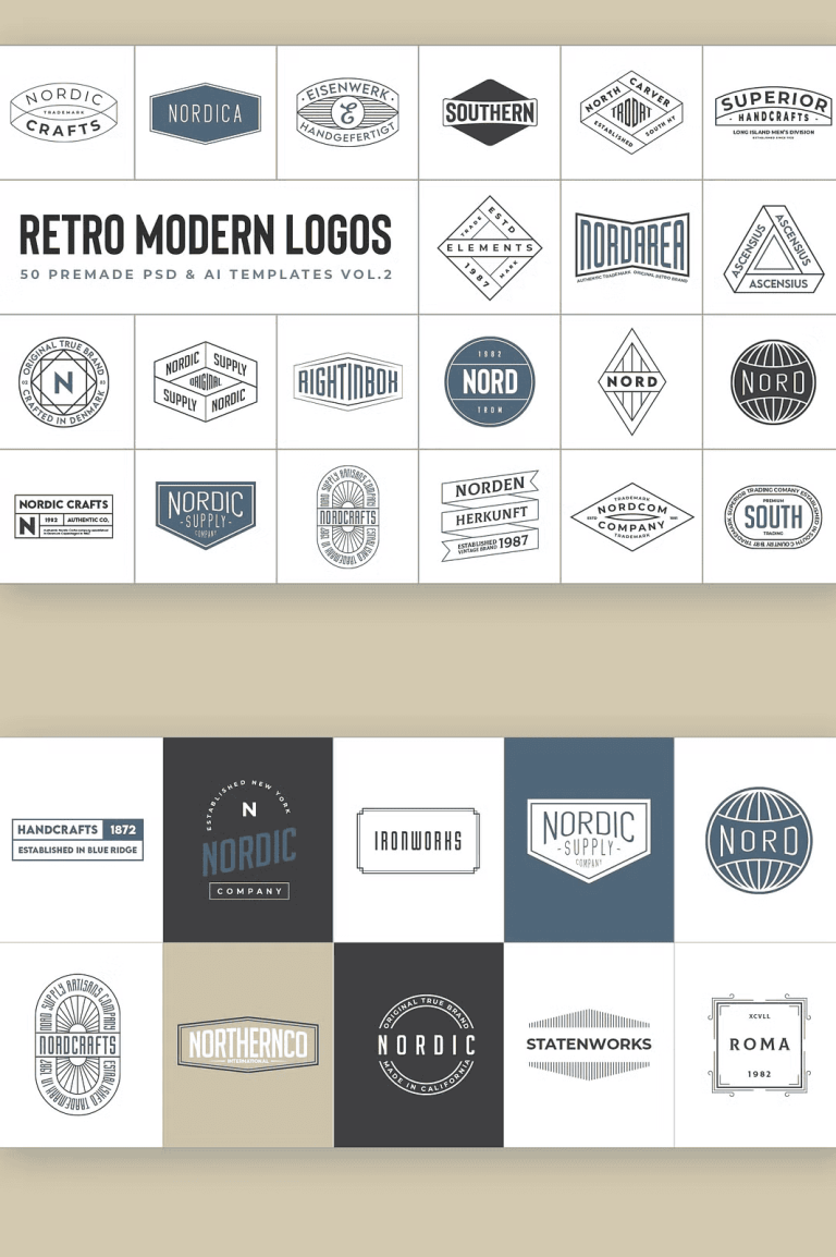 50 Retro Modern Logos Vol.2 - Zupppa | Design Resources
