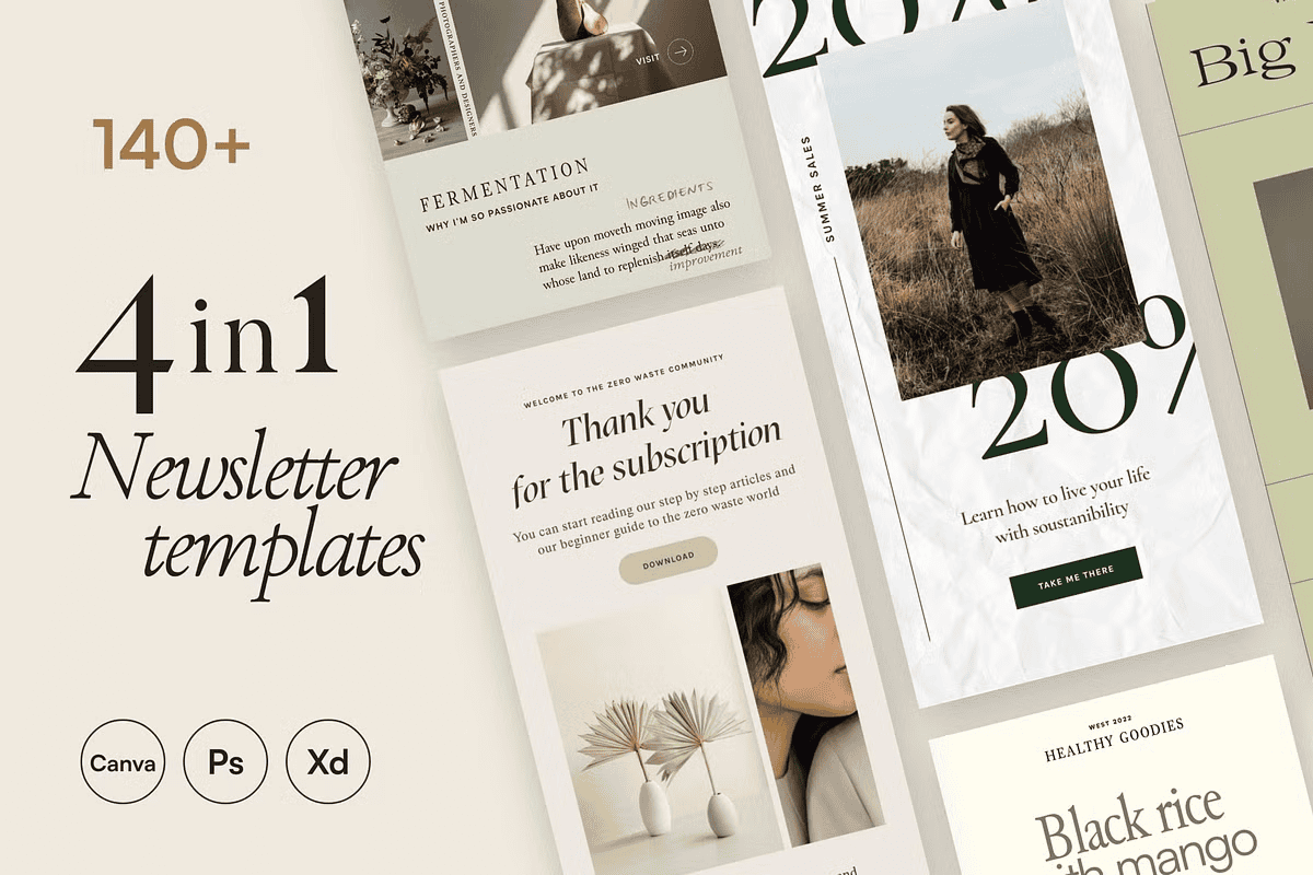 4in1 BigBundle Newsletter Templates - Zupppa | Design Resources