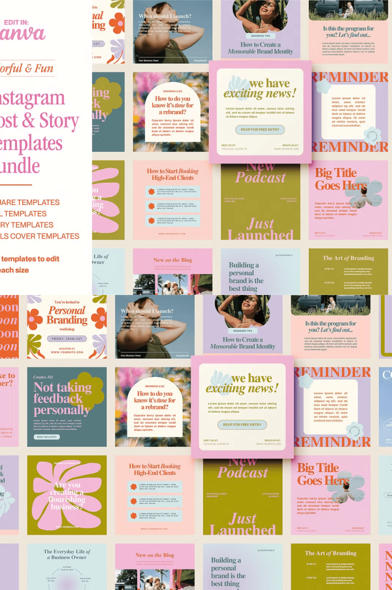 Colorful Social Media Templates - Zupppa | Design Resources