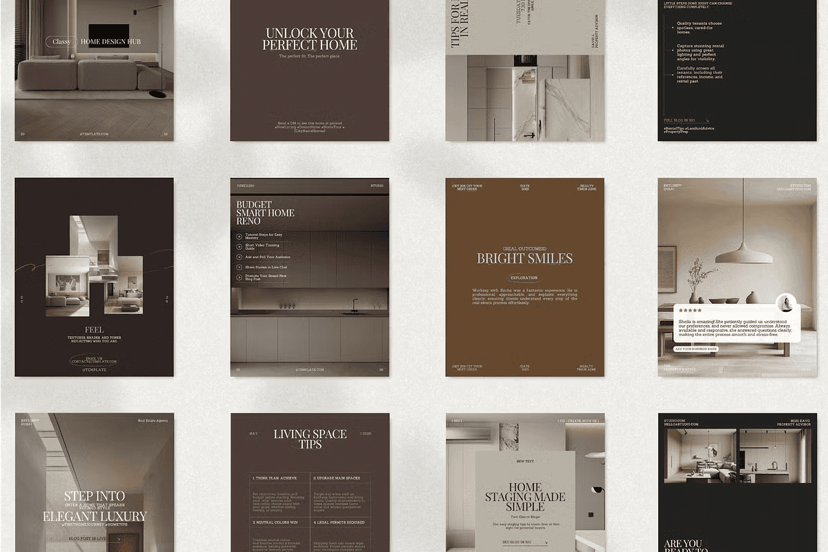 Elegant Realtor Instagram Pack - Zupppa | Design Resources