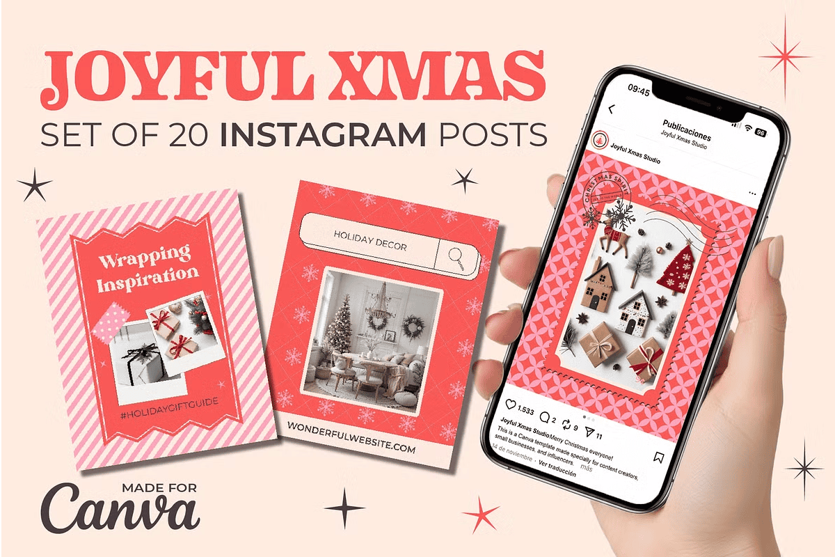 Joyful Xmas – IG Posts for Canva - Zupppa | Design Resources